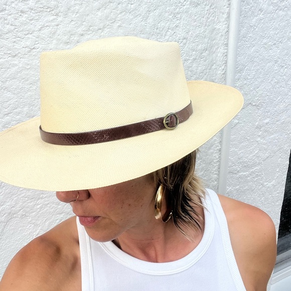Accessories | Vintage Biltmore Cream Fedora Hat With Brown Band Large ...